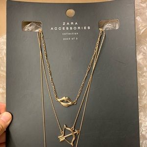 Zara | Jewelry | Zara 3 Long Chain Necklace Set | Poshmark